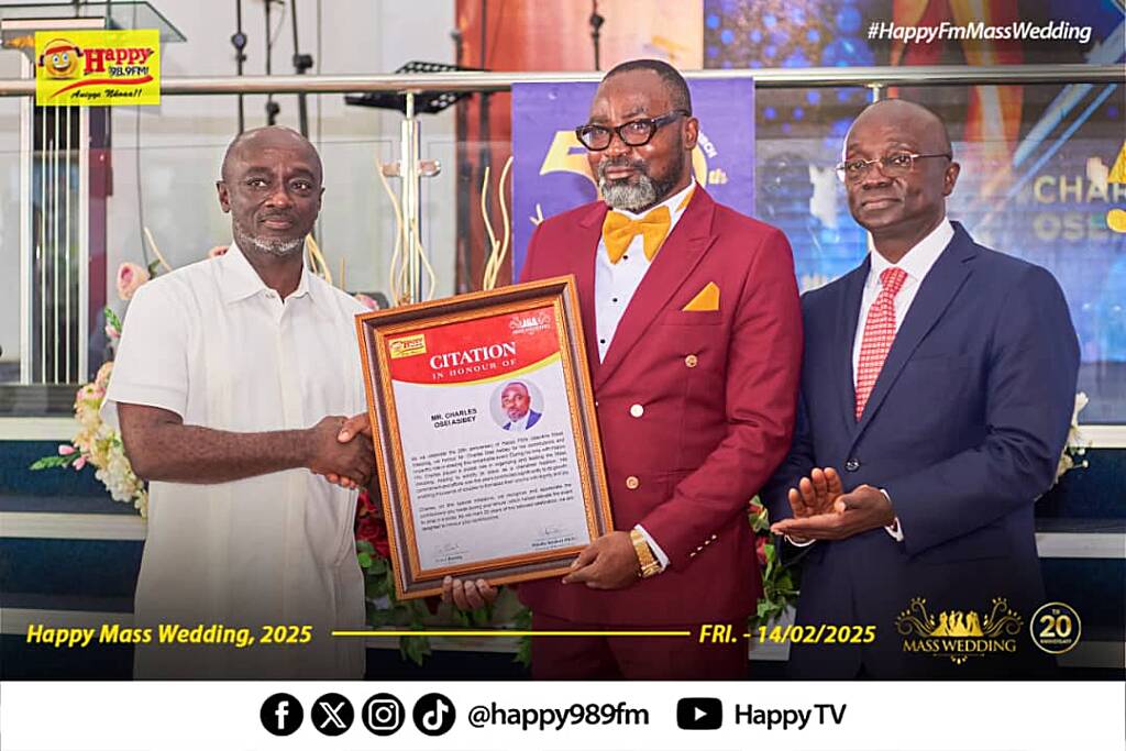 Charles Osei Asibey honoured at Happy FM's Valentine Mass Wedding 20th ...